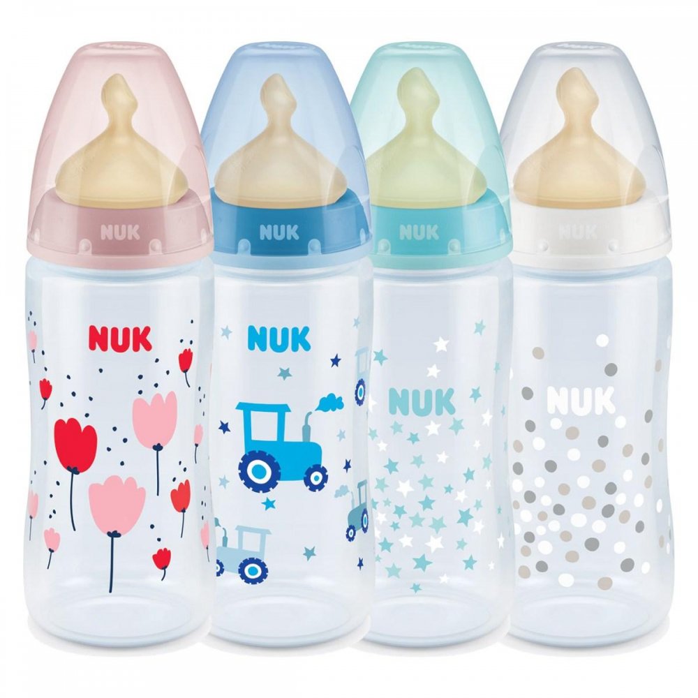 NUK Temperature Control Feeding Bottle 300ml with Latex Teat 0-6 Months ...