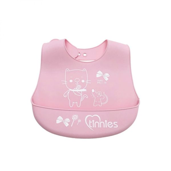 Tinnies Silicone Plastic Bib - Light Pink - Purejoy.pk
