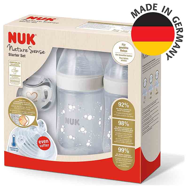 NUK Nature Sense Baby Bottles Twin Set (White) - Purejoy.pk