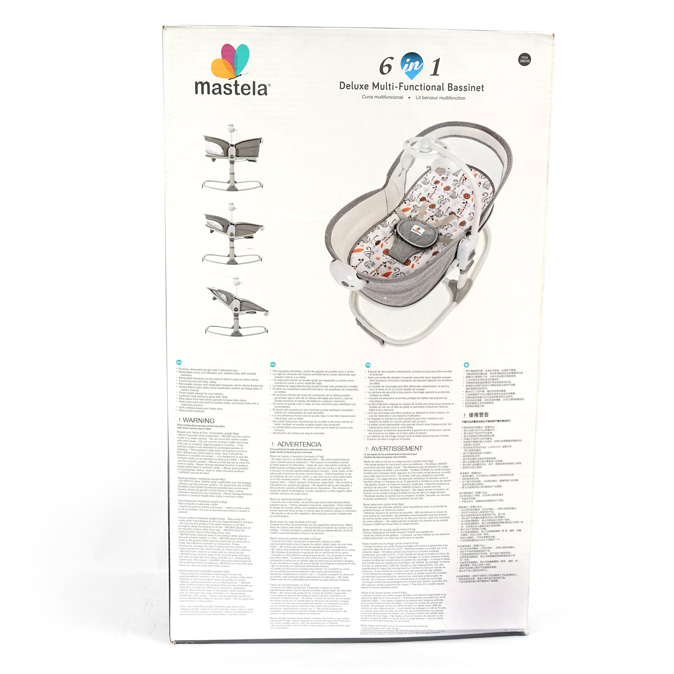 Mastela 6 In 1 Multifunction Bassinet Grey - Purejoy.pk