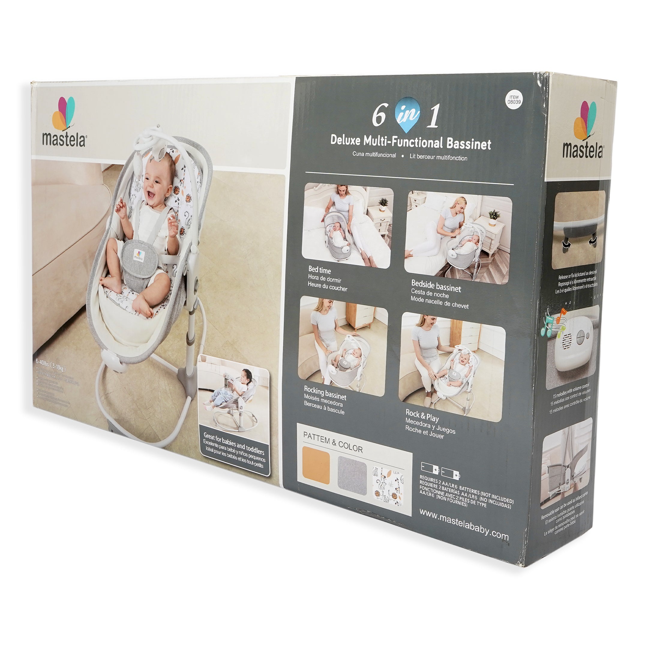 Mastela 6 In 1 Multifunction Bassinet Grey - Purejoy.pk