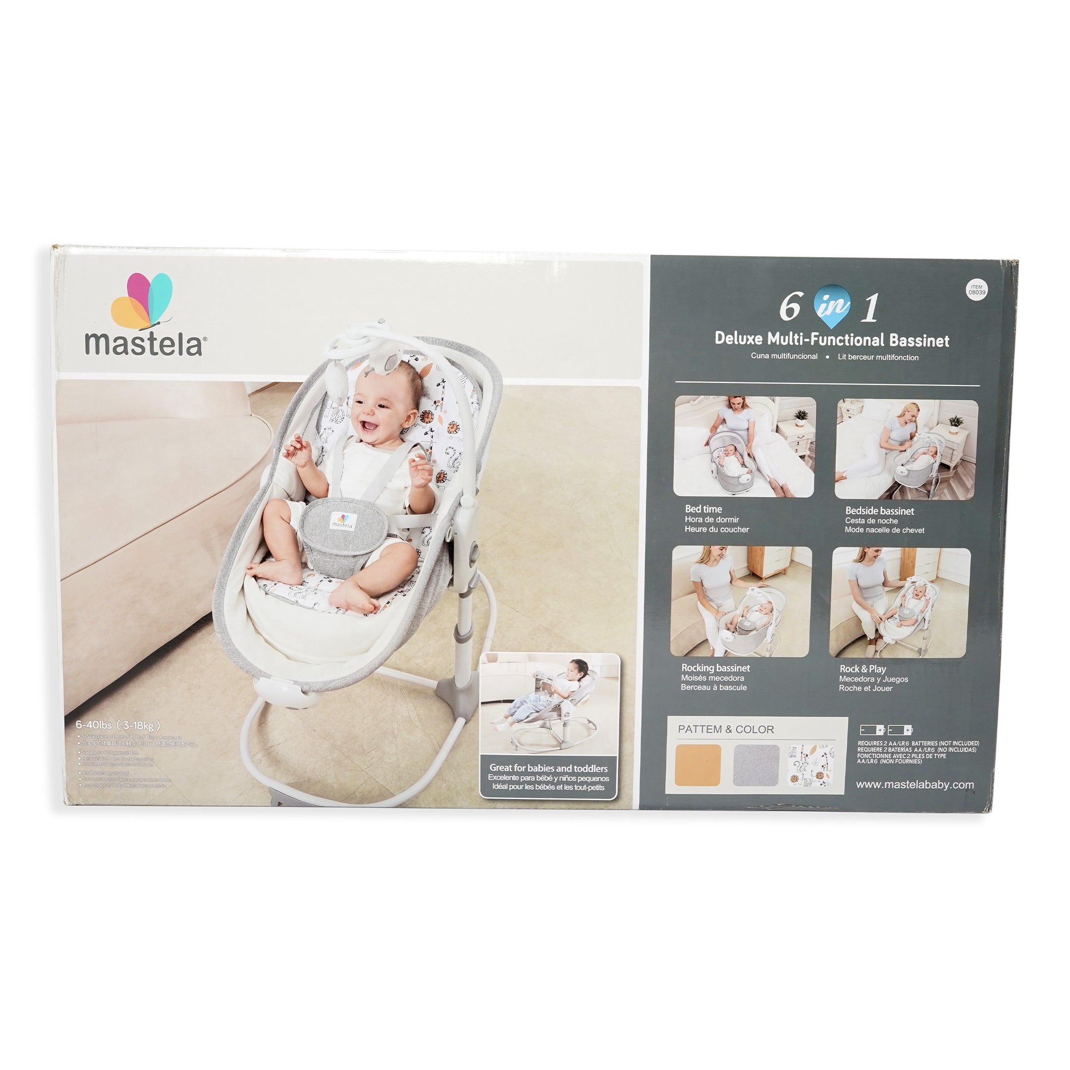Mastela 6 In 1 Multifunction Bassinet Grey - Purejoy.pk