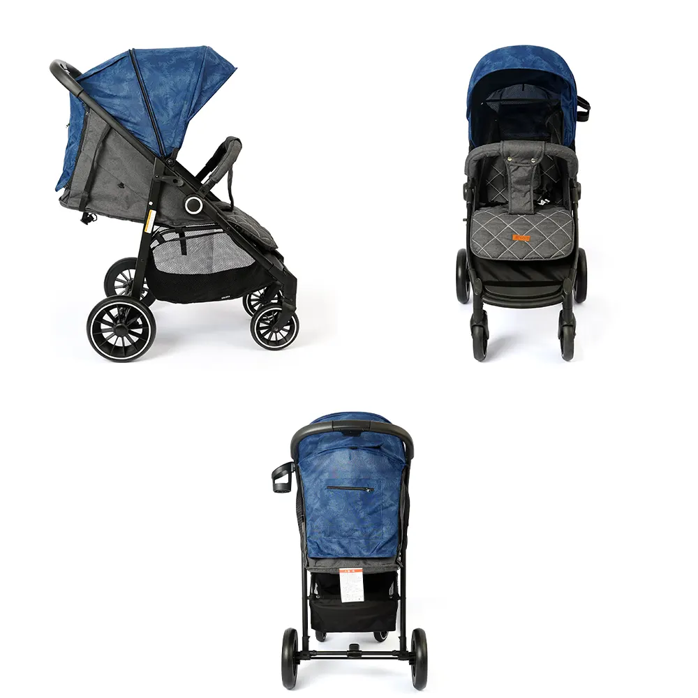 Baby Stroller - Grey - Golden - Purejoy.pk
