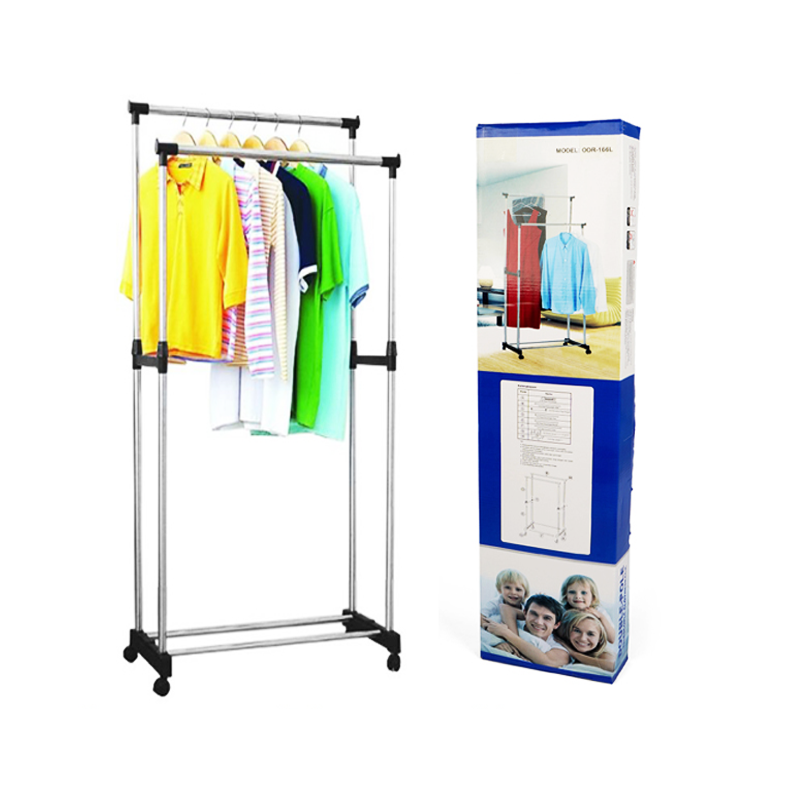 Double Pole Cloth Hanger Stand - Purejoy.pk