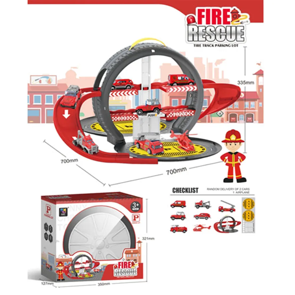 Fire Truck Parking Lot Game Toy Set - Purejoy.pk